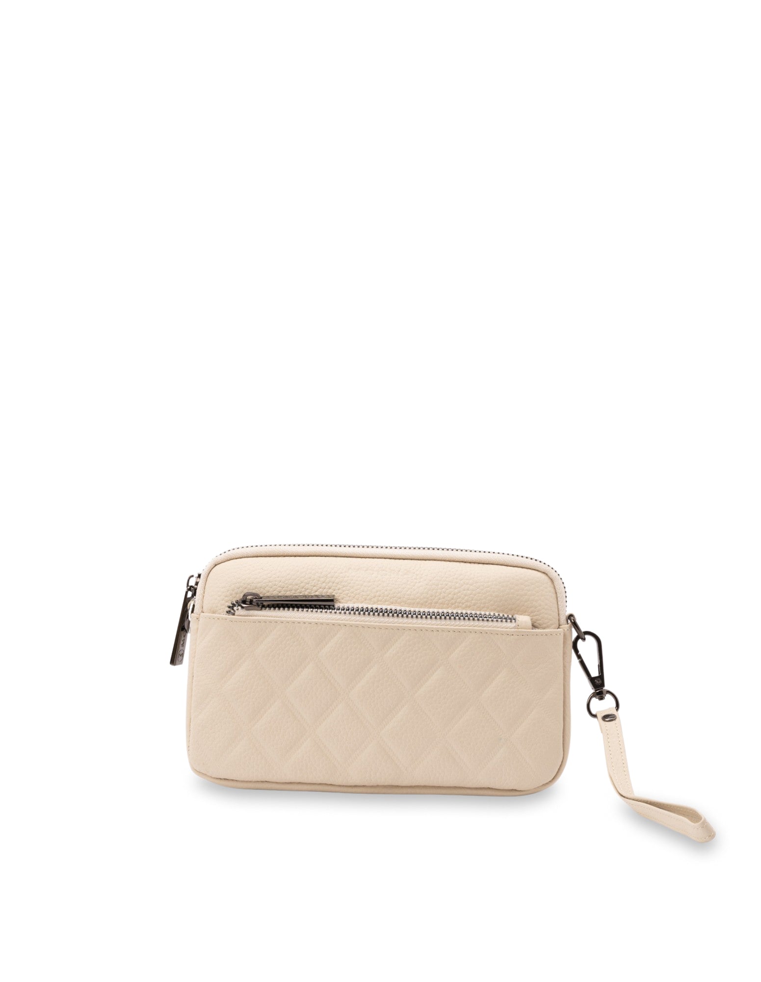 Mocha Rebecca Leather Quilted Crossbody Bag- Cream | Mocha Australia