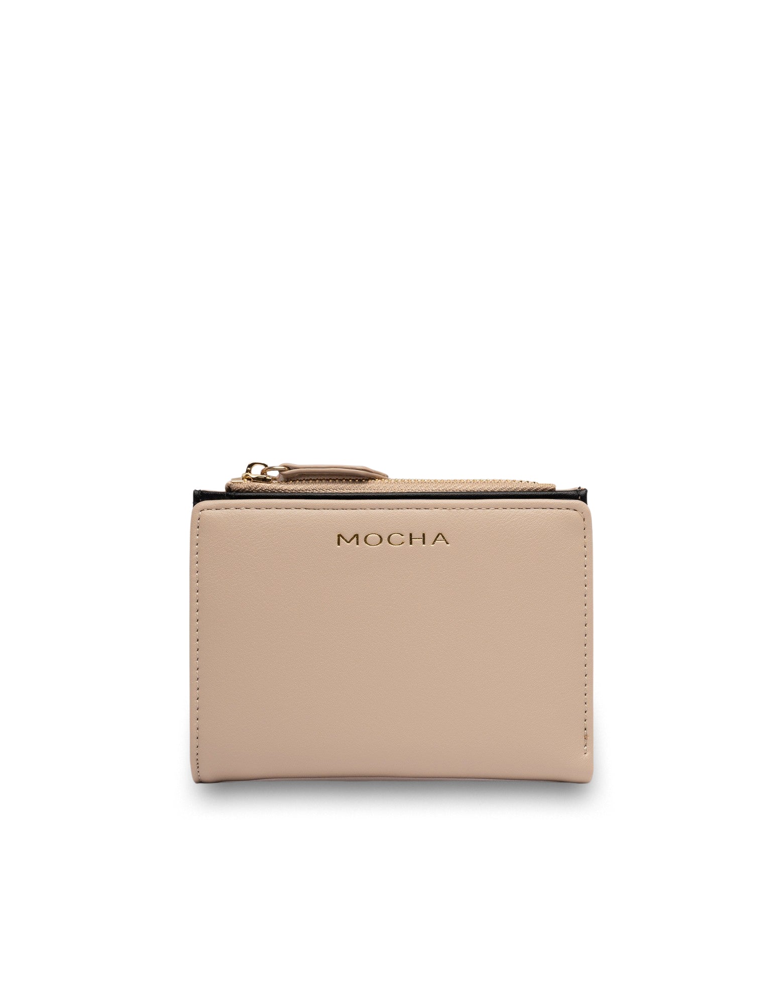 Mocha Small Classic Arya Wallet - Beige/Black | Mocha Australia