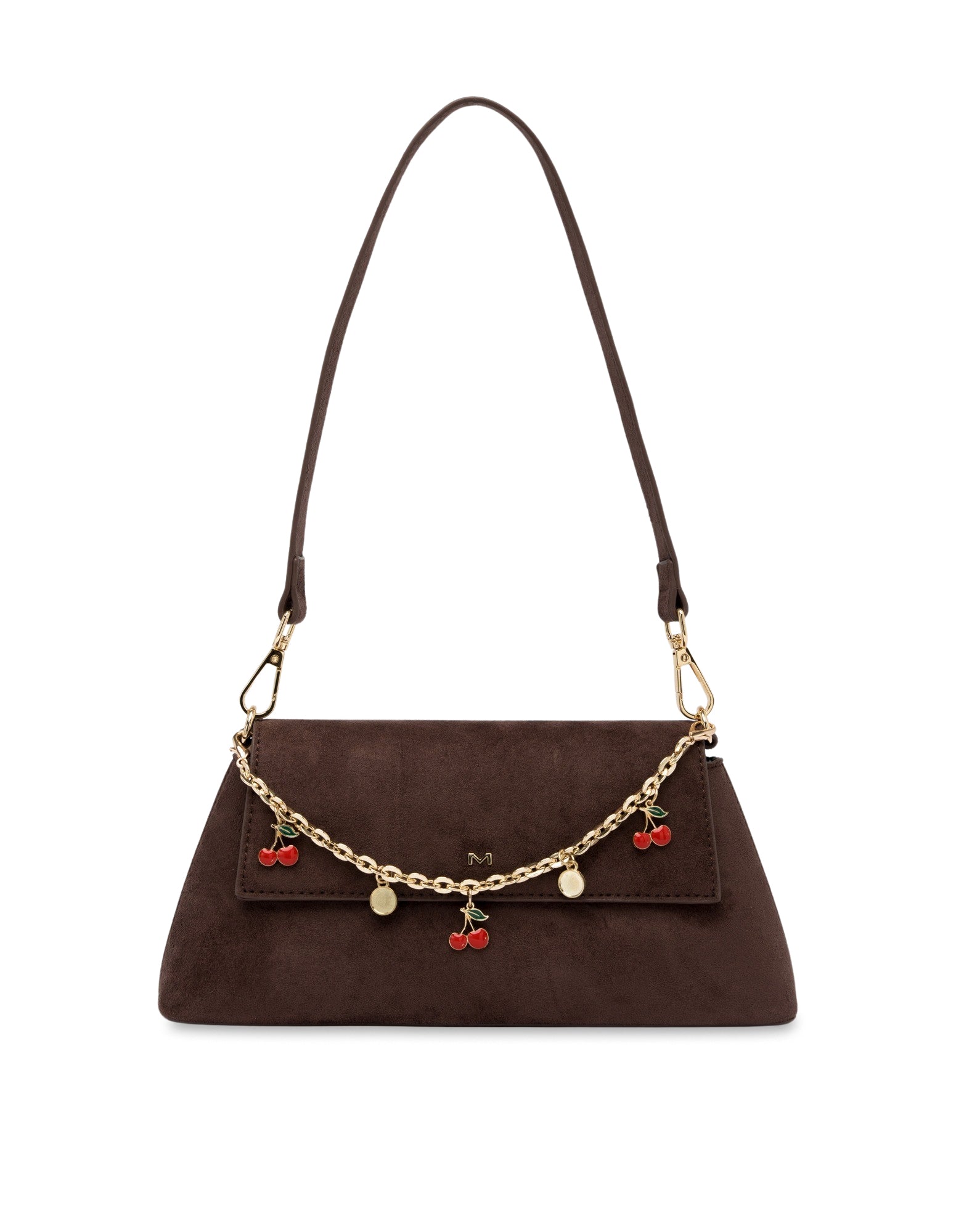 Mocha Ava Baguette Suede Crossbody Bag - Espresso